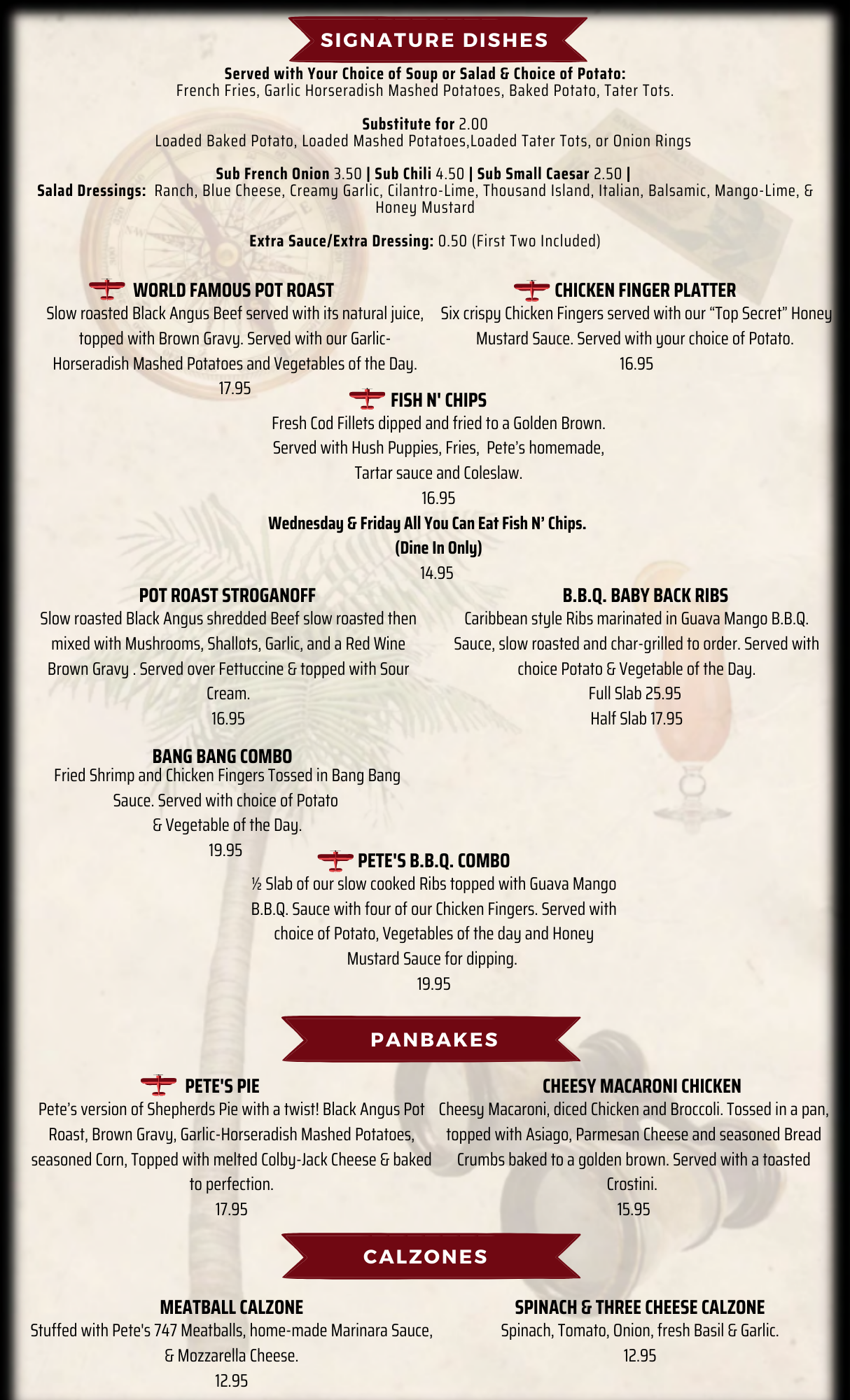 Pilot Pete's Main Menu